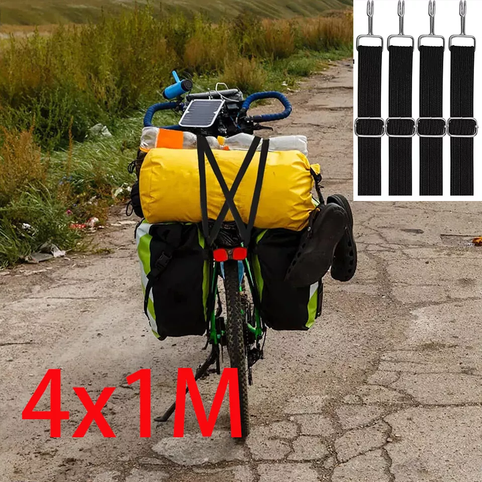 4x100cm Mountain Bike Motorcycle Luggage Rope Rubber Band Elastic Rope ...