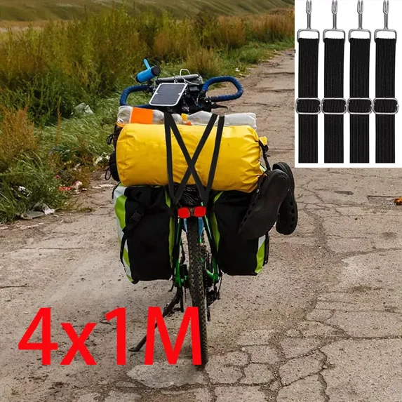 4x100cm Mountain Bike Motorcycle Luggage Rope Rubber Band Elastic Rope ...