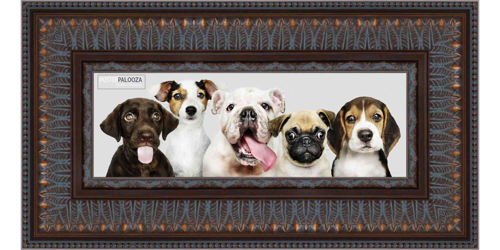 4x12 3.5" Wide Ornate Brown Picture Frame - UV Acrylic, Foam Board ...