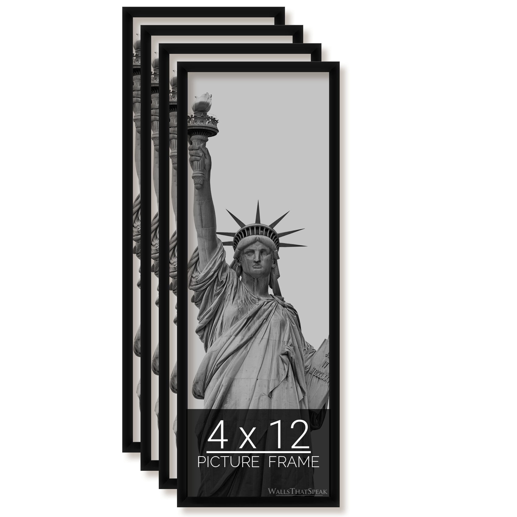 4x12 Black Picture Frame for Puzzles Posters Photos or Artwork, Set of ...