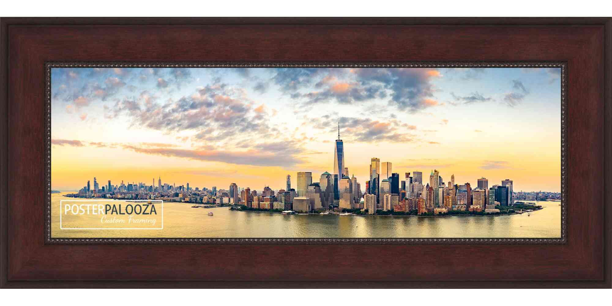 4x12 Distressed Brown Picture Frame - UV Acrylic, Foam Board Backing ...