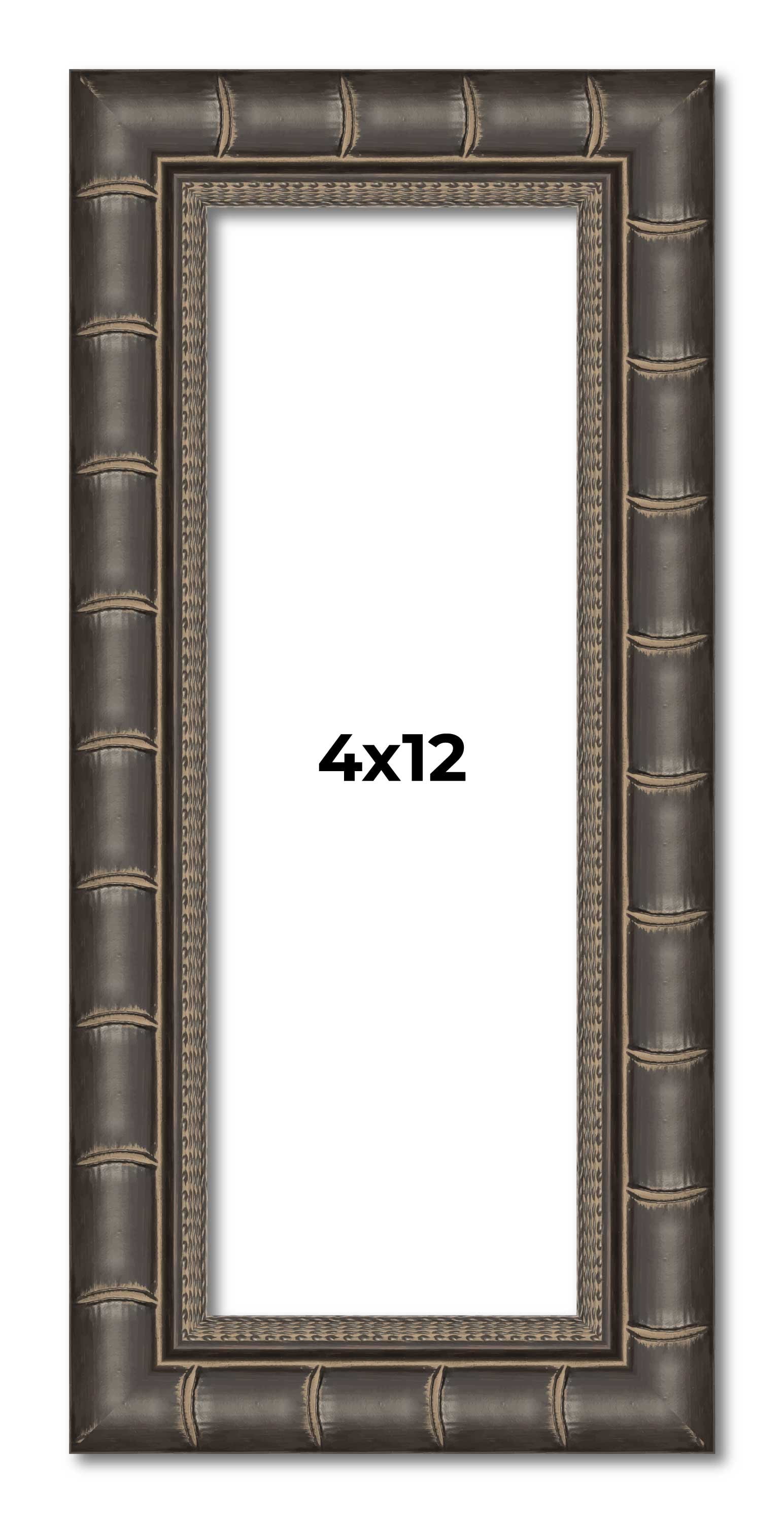 4x12 Frame Black Bamboo Solid Wood Picture Frame Width 1.5 Inches ...