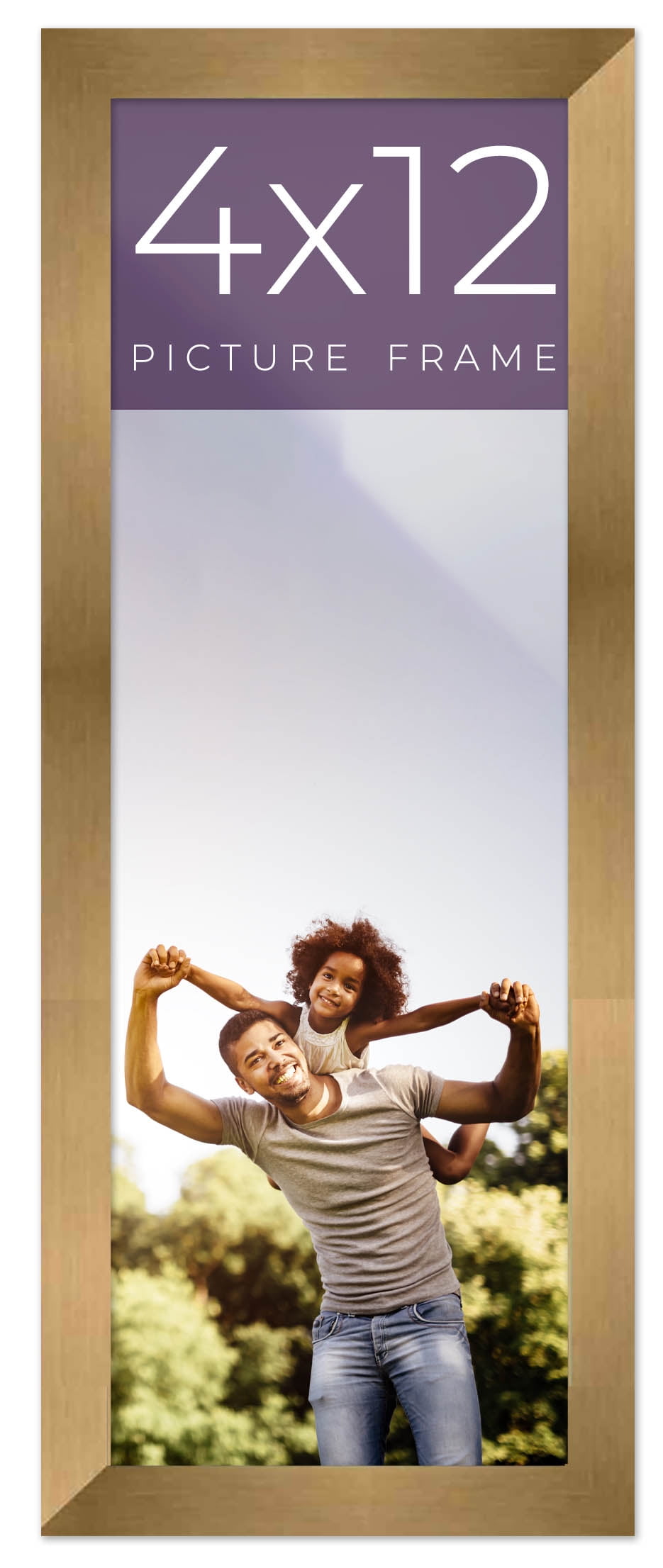 4x12 IN Frame Gold Bronze Solid Wood Picture Frame Width 0.75 Inches ...