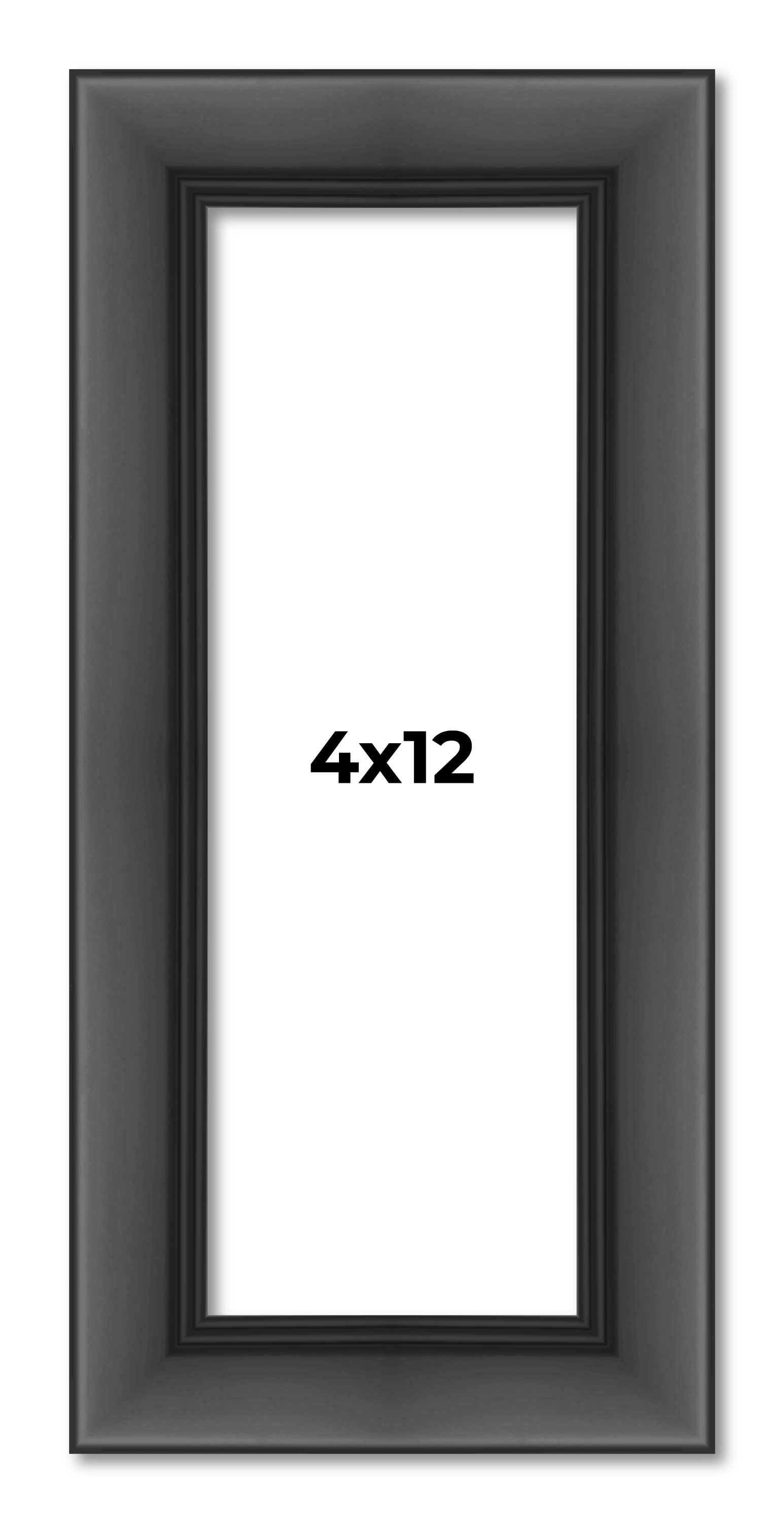 4x12 In 1.25" 'SoHo Onyx' Black Solid Wood Frame - Great for Posters ...