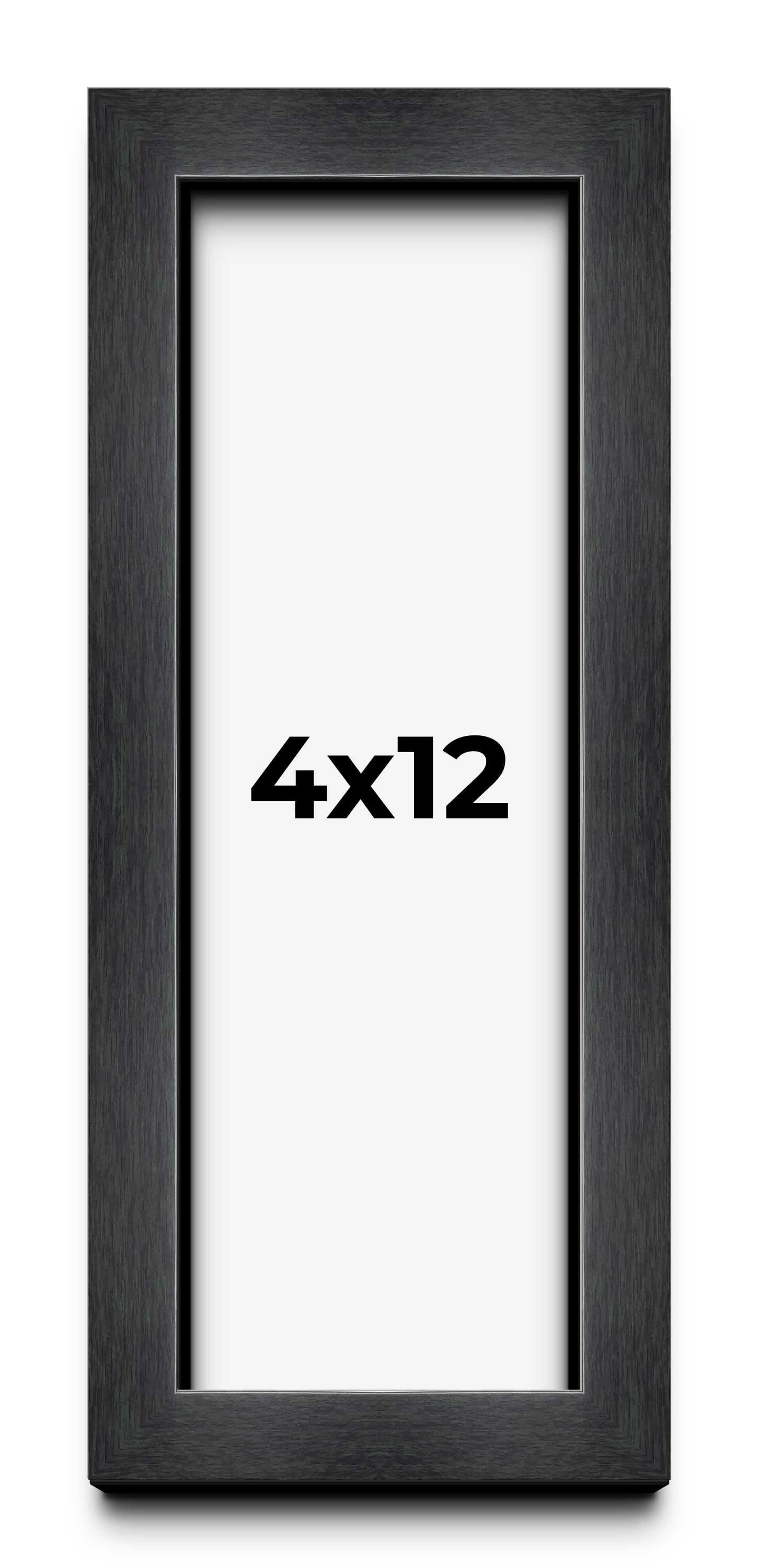 4x12 In - 4 x 12 Charcoal Flat Solid Wood Frame with UV Framer's ...
