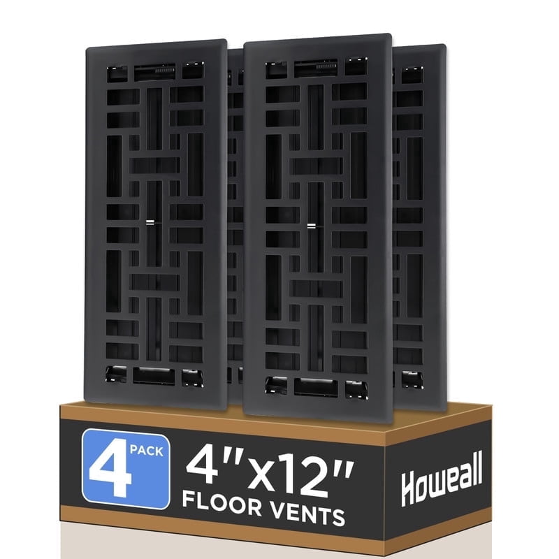 4x12 Inches 4 Pack Heavy Duty Walkable Floor Register - Easy Adjust Air ...