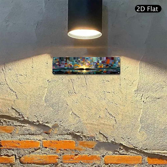 4x16 Inch Aluminum Wall Art, Magical Glowing Book and Abstract Mosaic ...