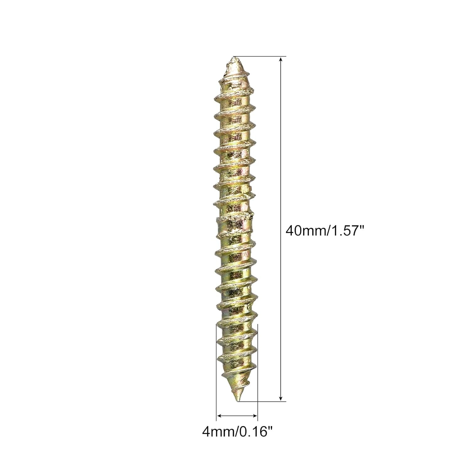 4x18mm Hanger Bolts, 50pcs Double Ended Self-Tapping Thread Wood to ...