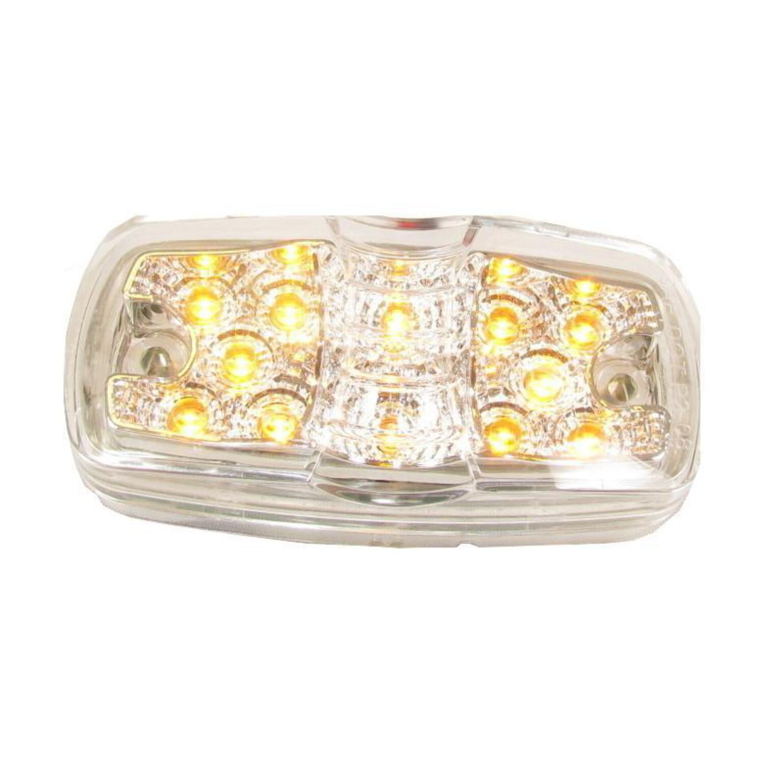 4x2" Double Bullseye Clear Lens Amber LED Light w/12 LED Marker Lights ...