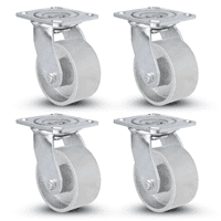 4x2 Heavy-Duty Swivel Caster Set with Semi-Steel Cast Iron Wheels ...