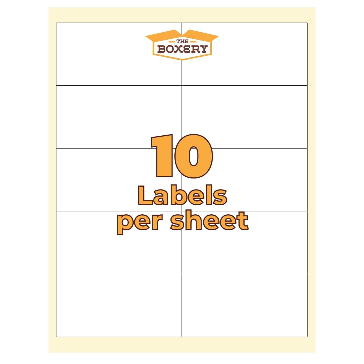 The Boxery 4" x 2" Laser/Inkjet Printer Labels, White, 10 Per Sheet ...