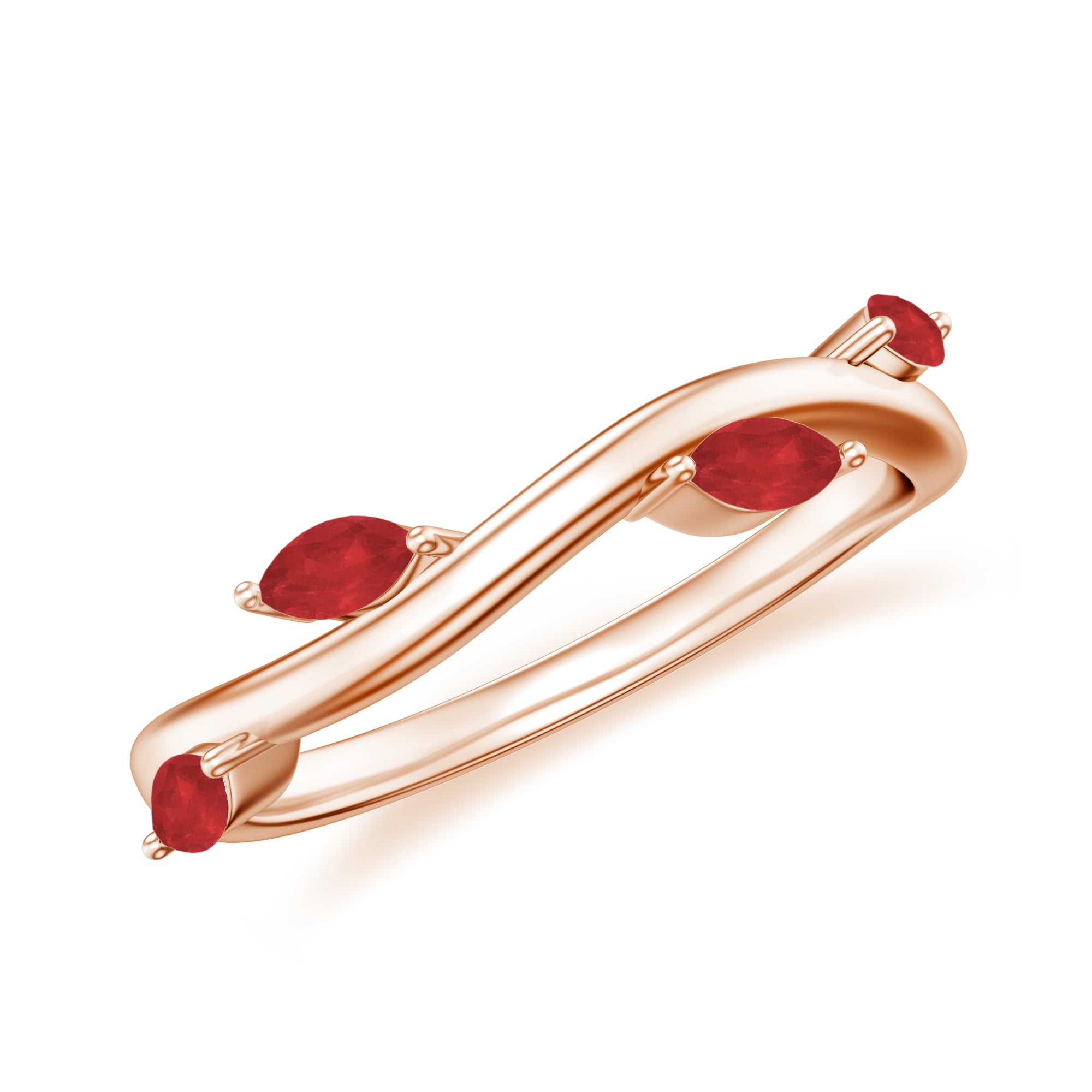 4x2mm Marquise Shaped Ruby Leaf Eternity Band in 925 Sterling Silver ...