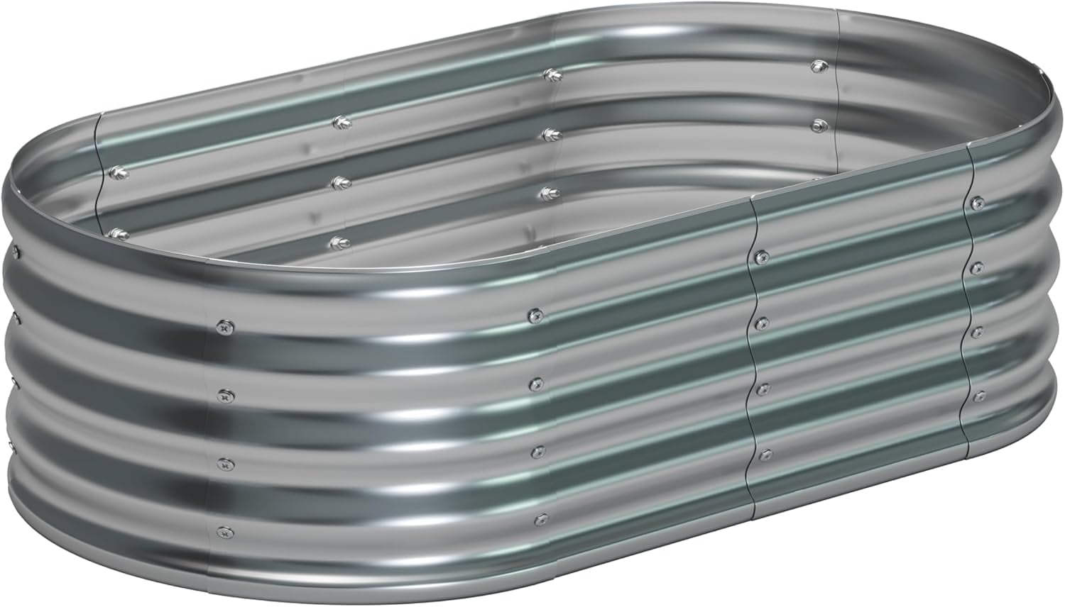 4x2x1.3 Oval Galvanized Raised Garden Bed,Outdoor Planter Box Metal ...