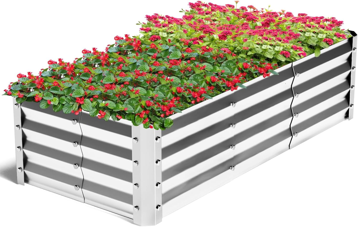 4x2x1ft Galvanized Raised Garden Bed Kit, Planter Box for Outdoor ...