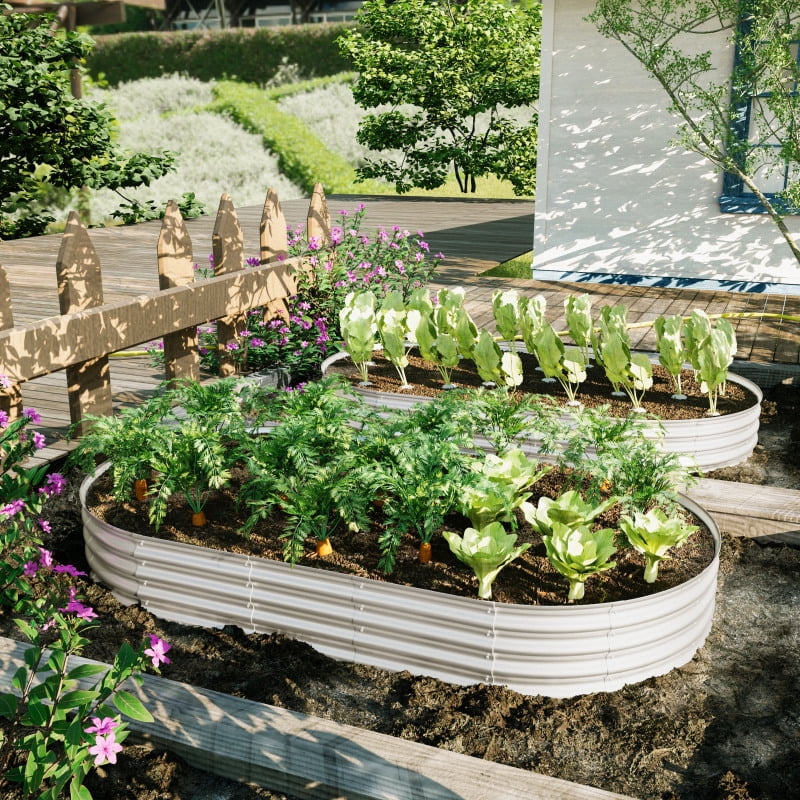 4x2x1ft Raised Garden Bed Kit, Galvanized Planter Raised Garden Beds ...