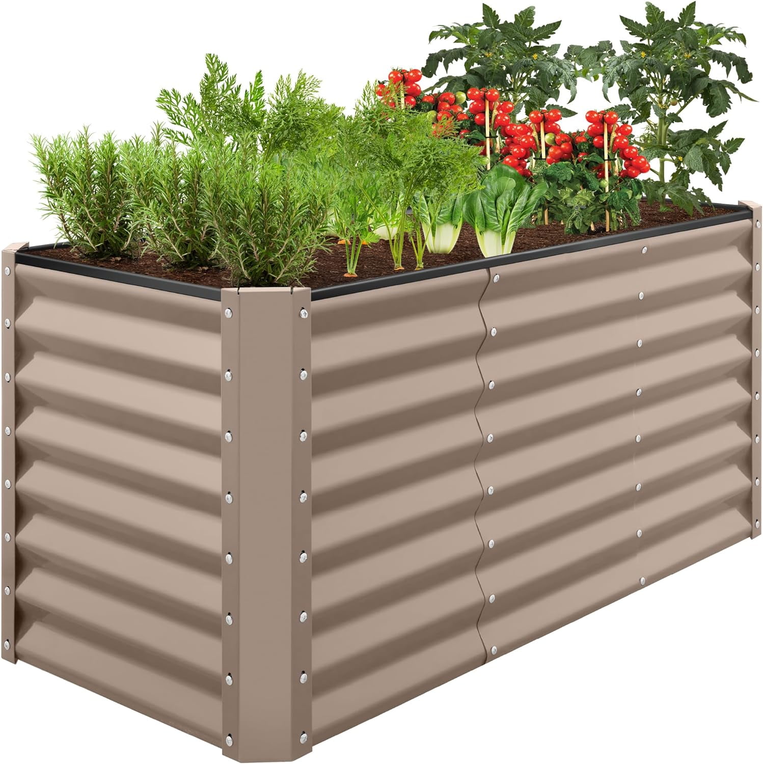 4x2x2ft Outdoor Metal Raised Garden Bed, Deep Root Planter Box for ...