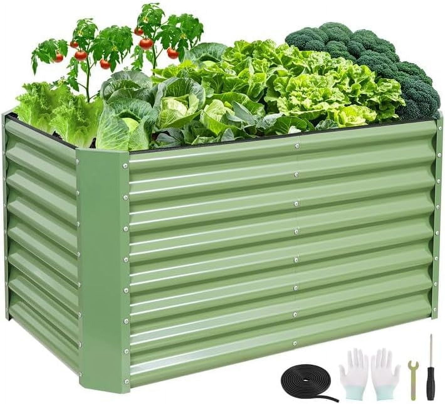 4x2x2ft Raised Garden Bed - Galvanized Deep Root Planter Boxes Outdoor ...
