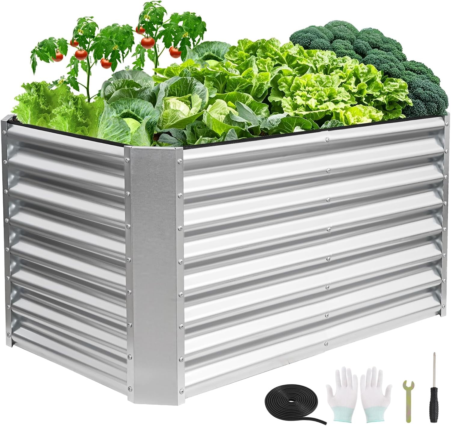 4x2x2ft Raised Garden Bed - Galvanized Deep Root Planter Boxes Outdoor ...