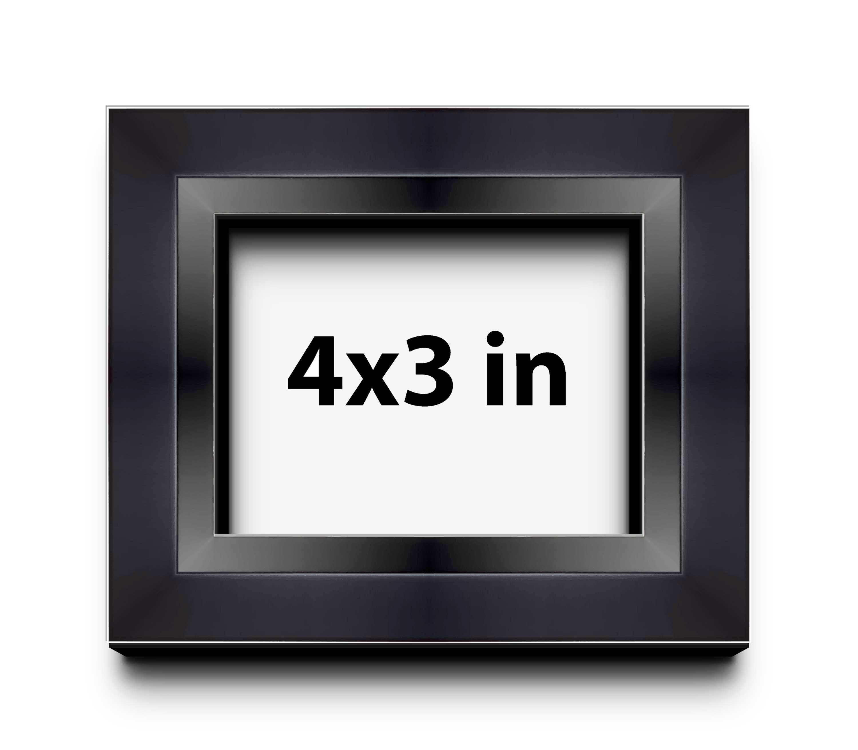 4x3 Black Shadowbox Frame - Interior Size 4x3 by 1.5 Inches - Made to ...