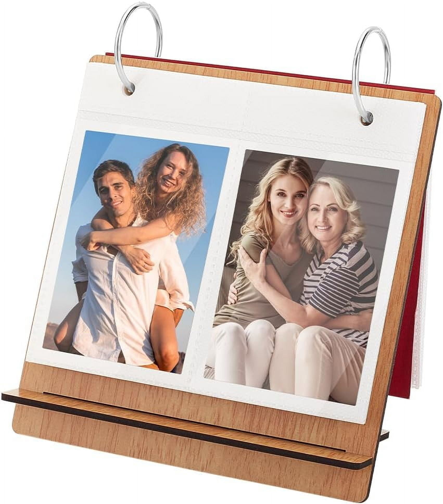 4x3 Inch Wooden Flip Photo Album Photo Frames for Desk Wooden Cover ...