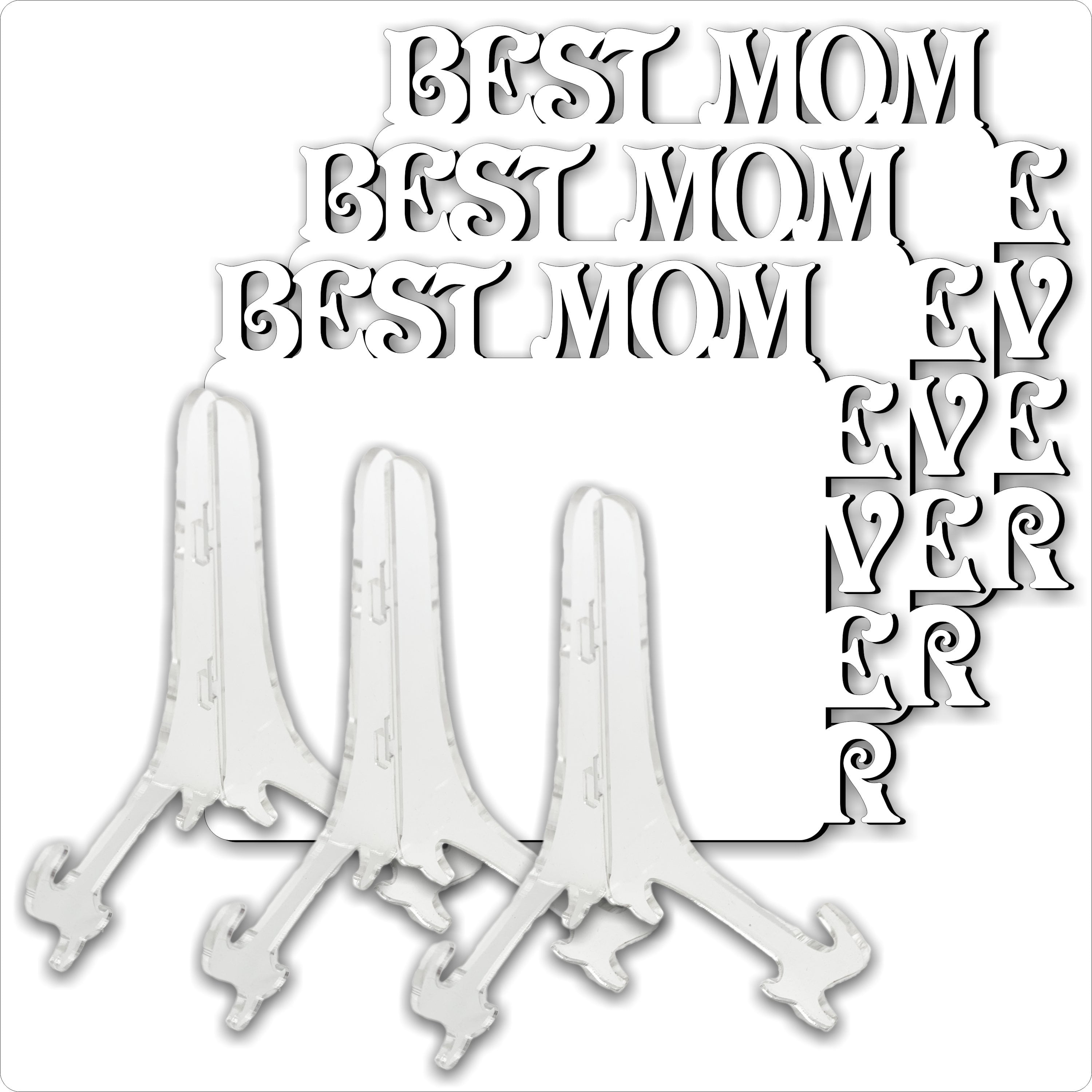 4x3 Sublimation Blanks Picture Frame BEST MOM EVER 6PC = 3 FRAMES & 3 ...