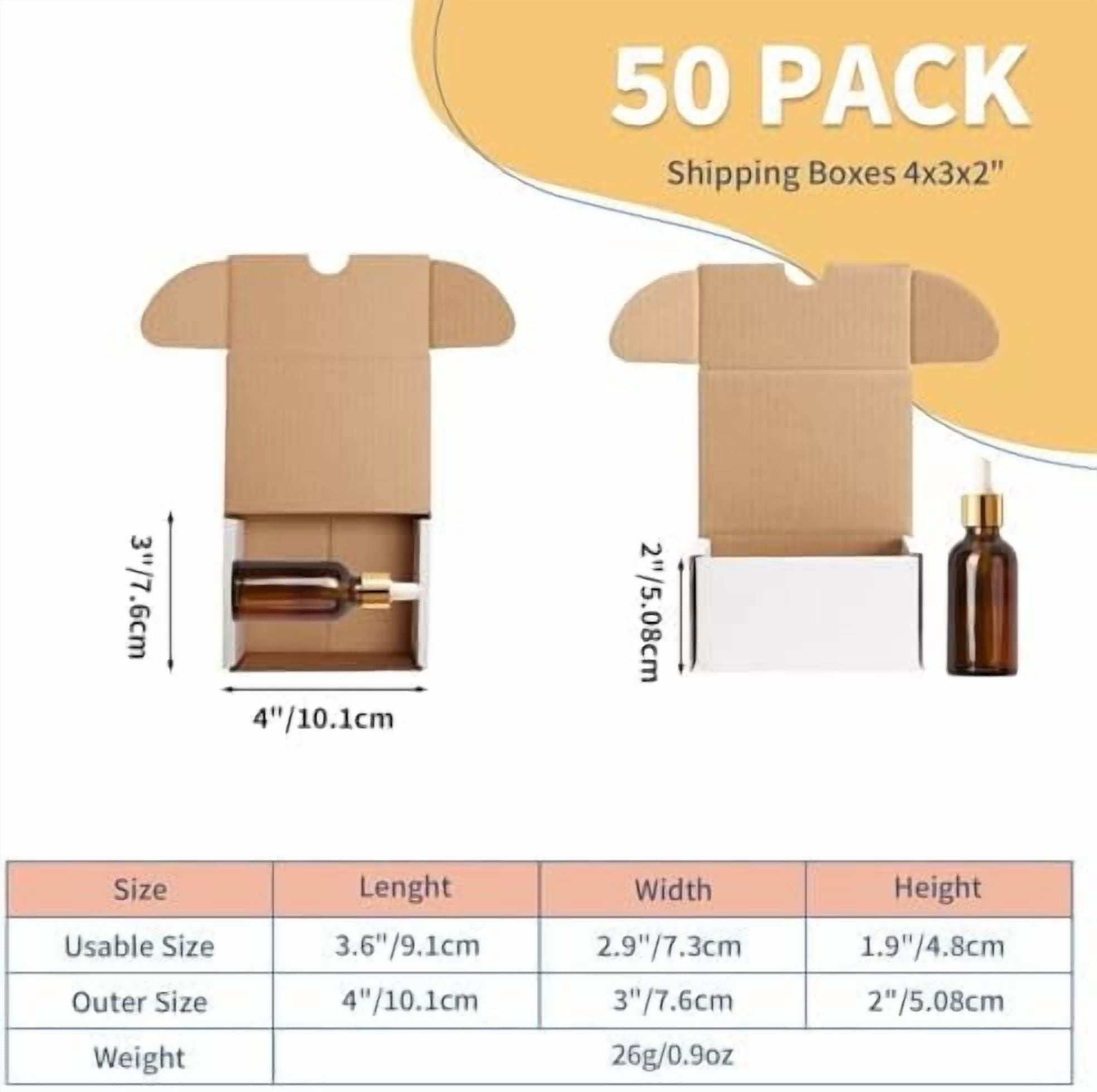 4x3x2 White Shipping Boxes Set of 50, Corrugated Cardboard Mailer Boxes ...