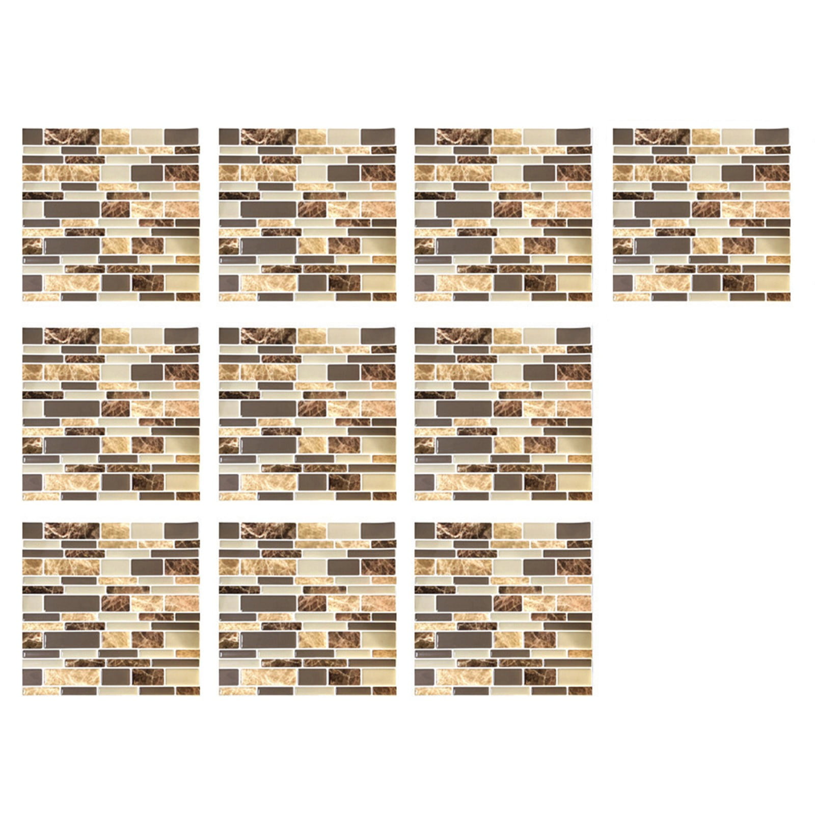 4x4" 10Pcs Peel and Stick Ceramic Tile Paste 3D Lattice Ceramic Tile ...