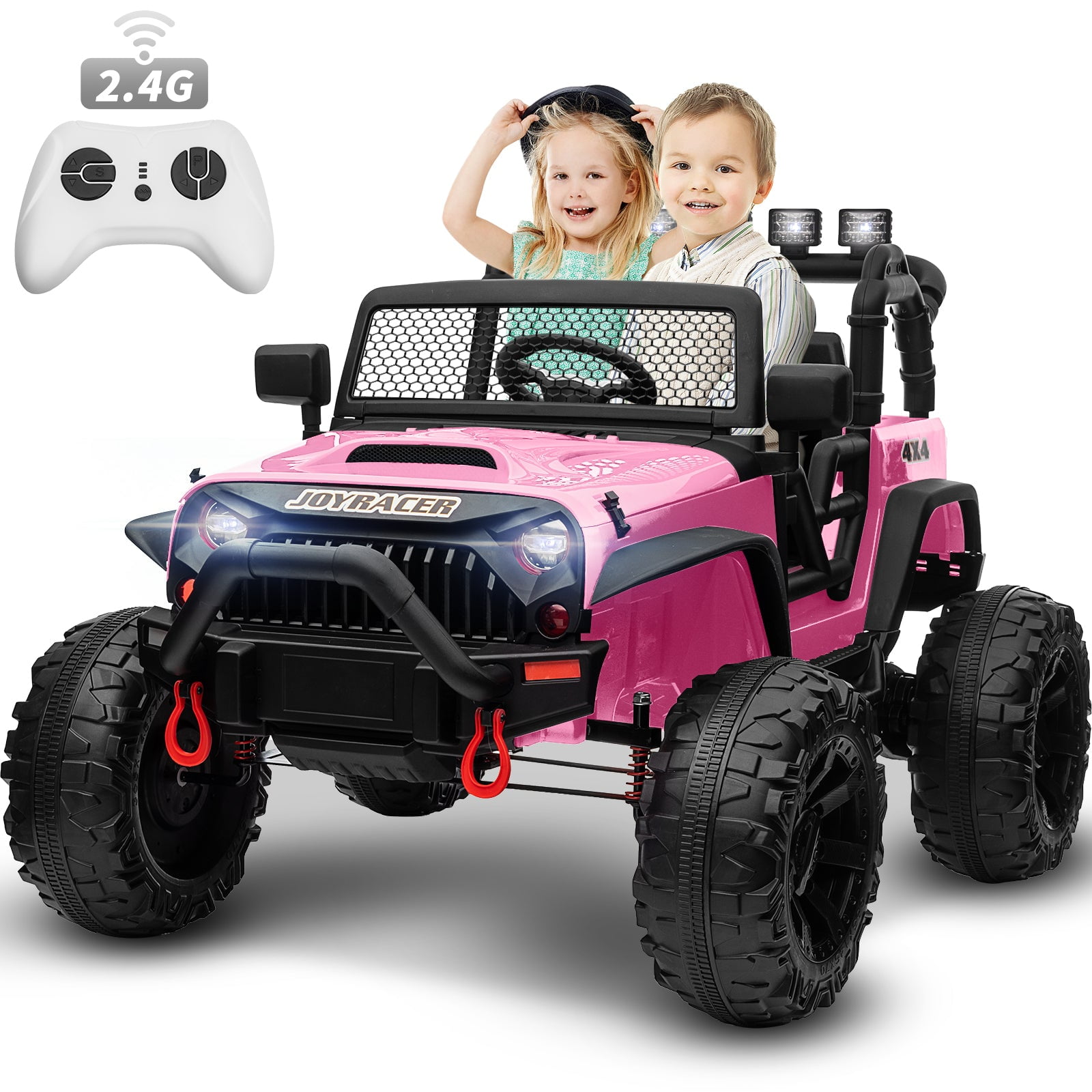 24V Kids 4x4 Ride on Car with Remote Control, 2 Seats, LED Lights ...