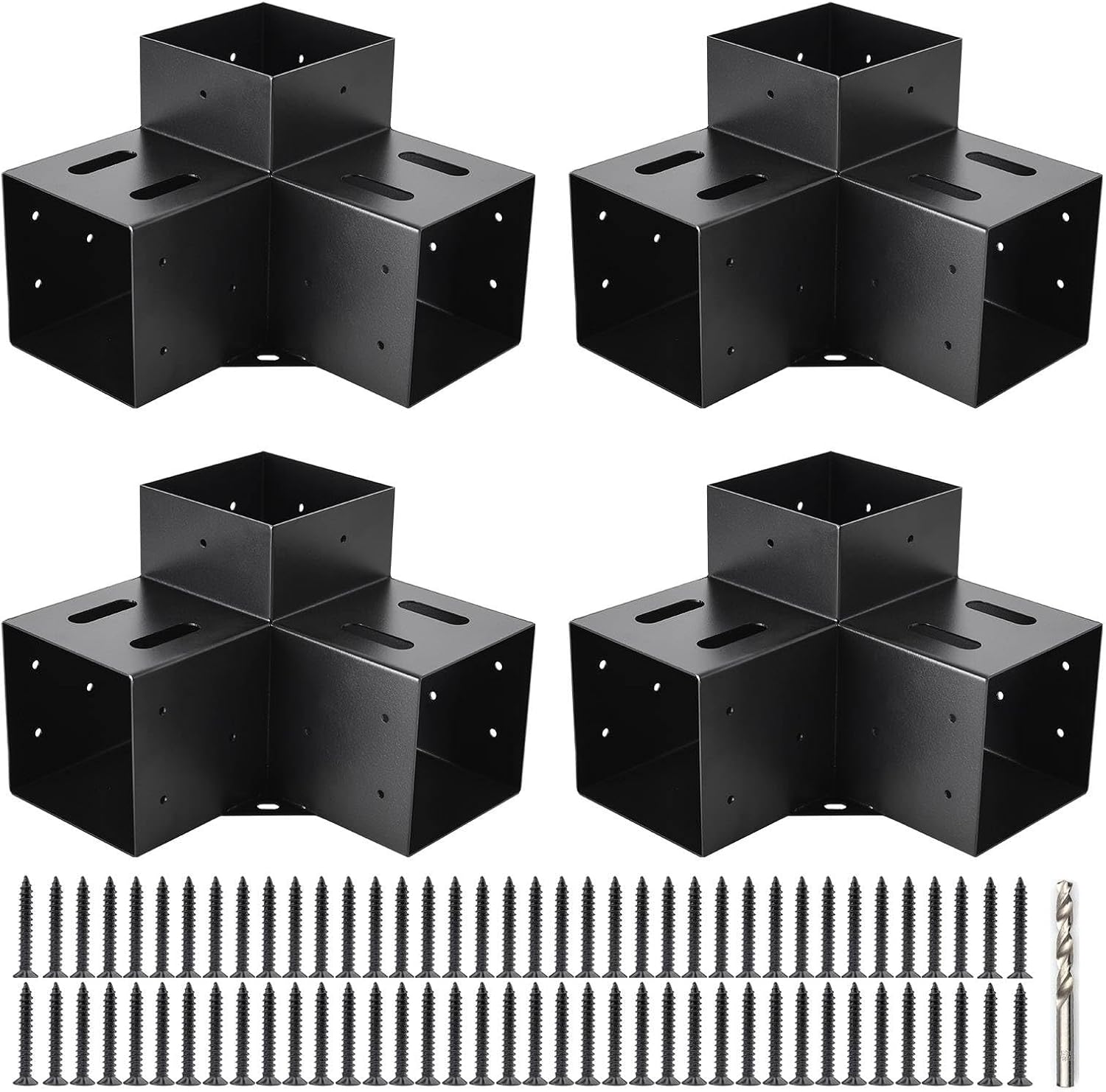 4x4 3-way pergola brackets, 90° right angle corner extension bracket ...