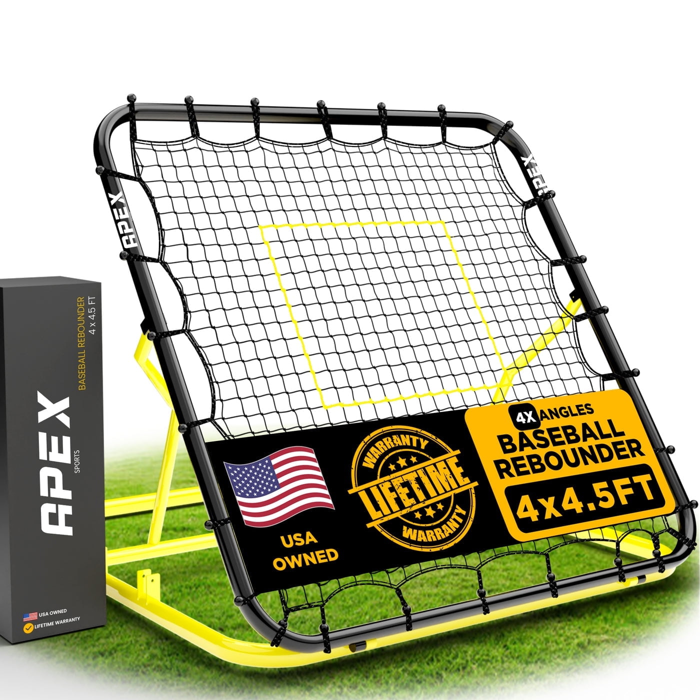 4x4.5 Ft Baseball Rebounder, Multi-Sport Trainer for Soccer and ...