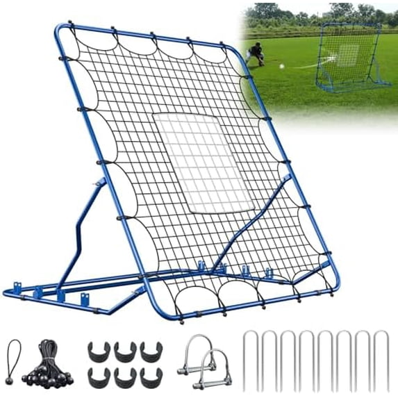 4x4.5FT Baseball Rebounder Net | 4 Adjustable Angles | Pitch Back ...