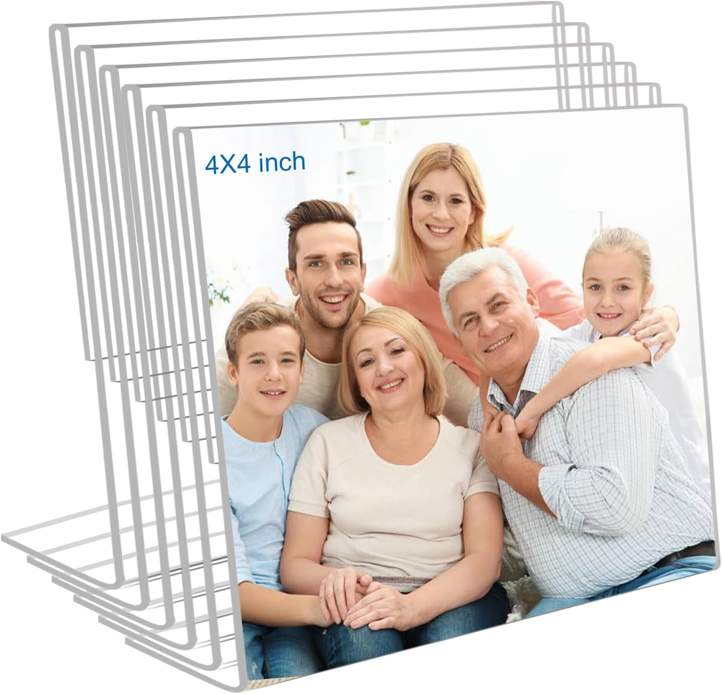 4x4 Acrylic Picture Frames, Set Of 6 Clear Acrylic Frameless Gift for ...