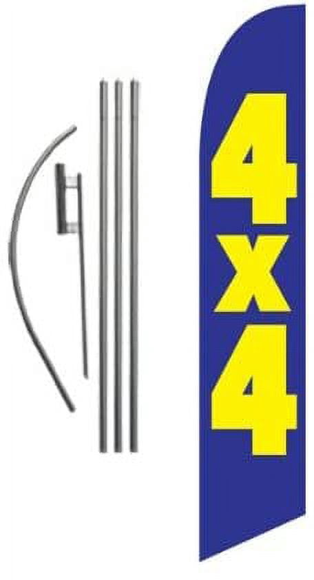 4x4 Advertising Feather Banner Swooper Flag Sign with Flag Pole Kit and ...