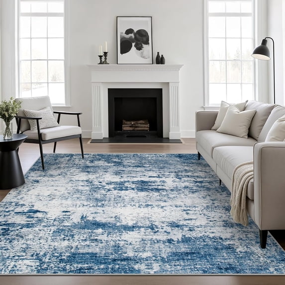 4x4 Area Rug Living Room Rug: Washable Modern Abstract Soft Thin Rug ...