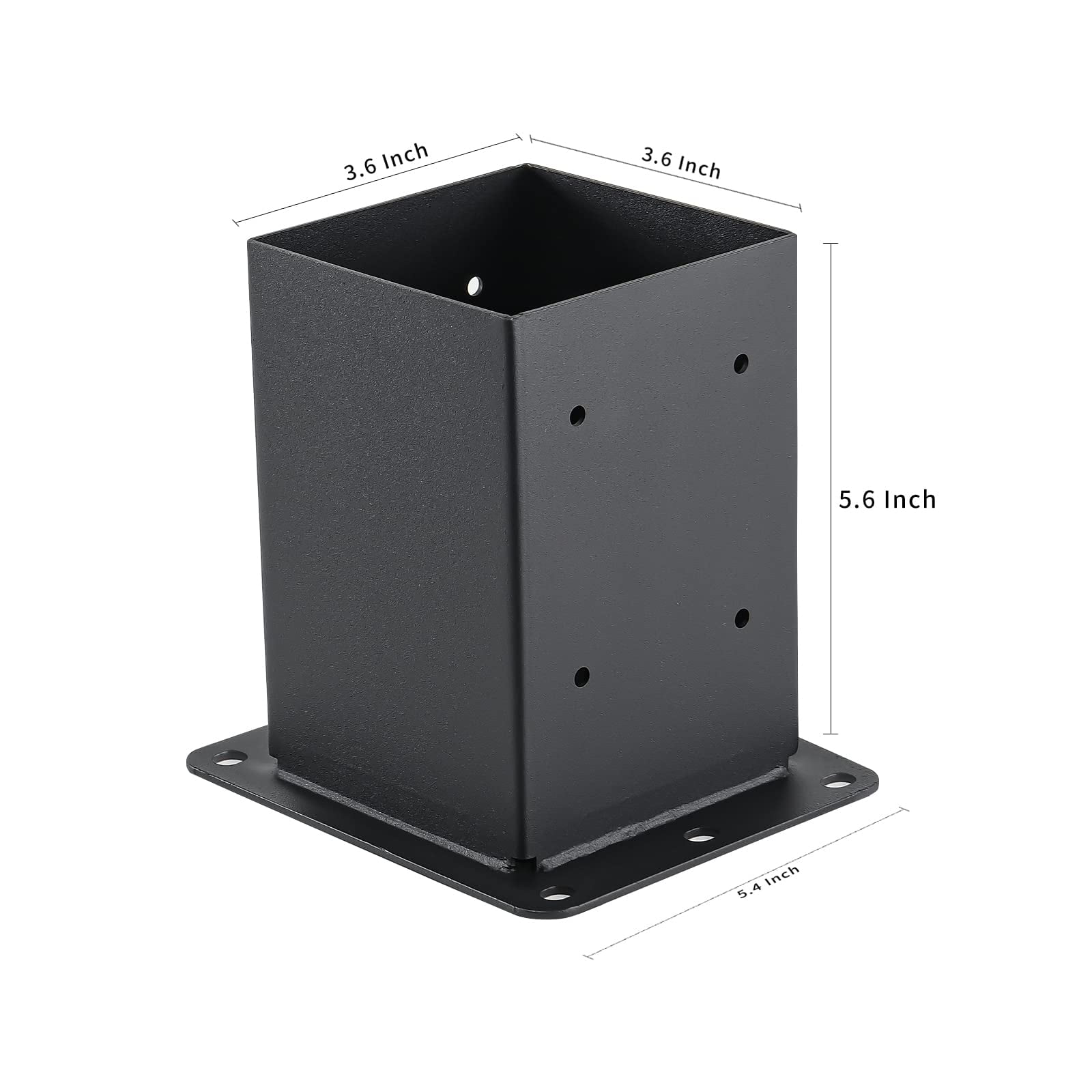 4x4 Base 8 (inner Size 3.6x3.6) Anchors 13ga Thick Solid Steel & Black ...