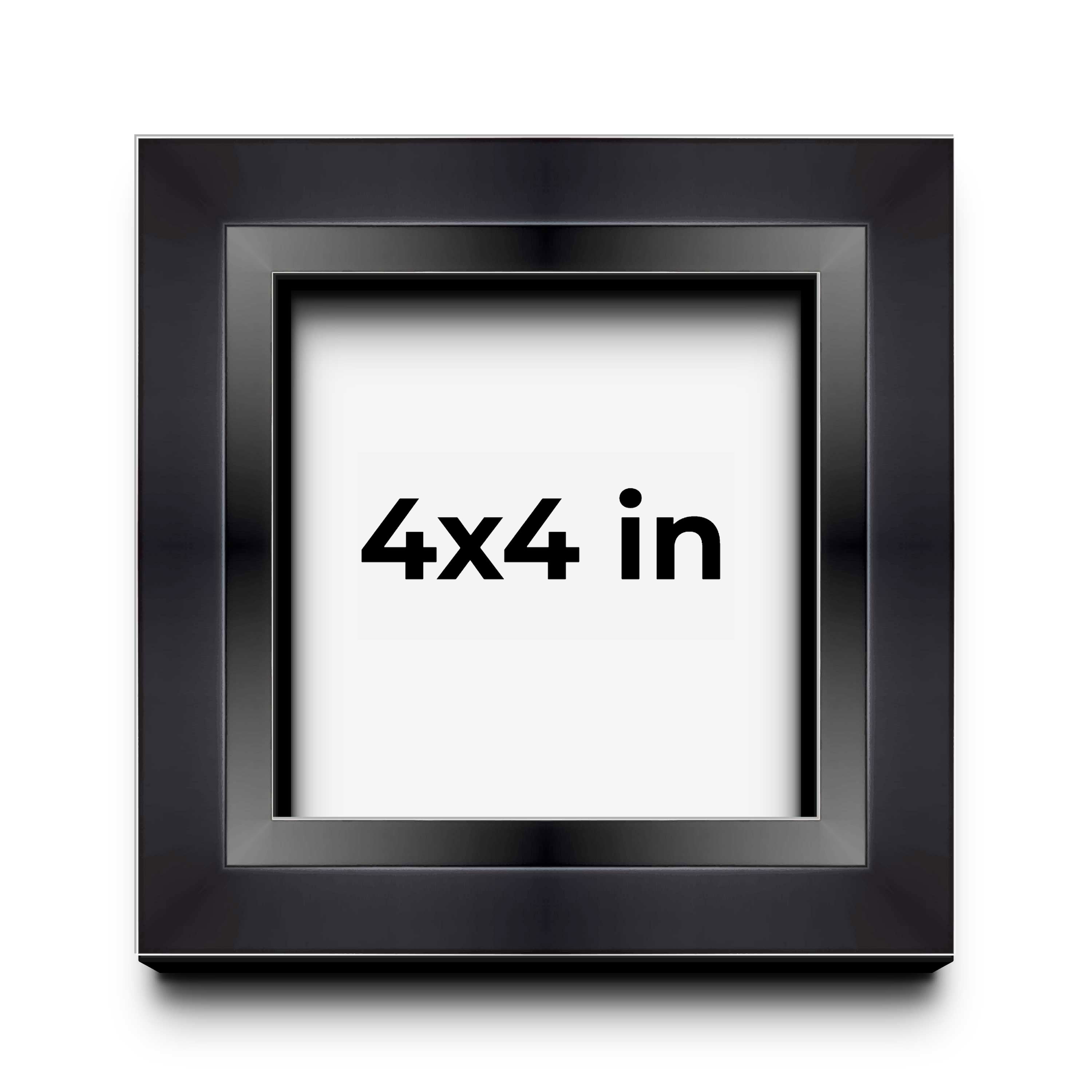 4x4 Black Shadowbox Frame - Interior Size 4x4 by 1.5 Inches - Made to ...