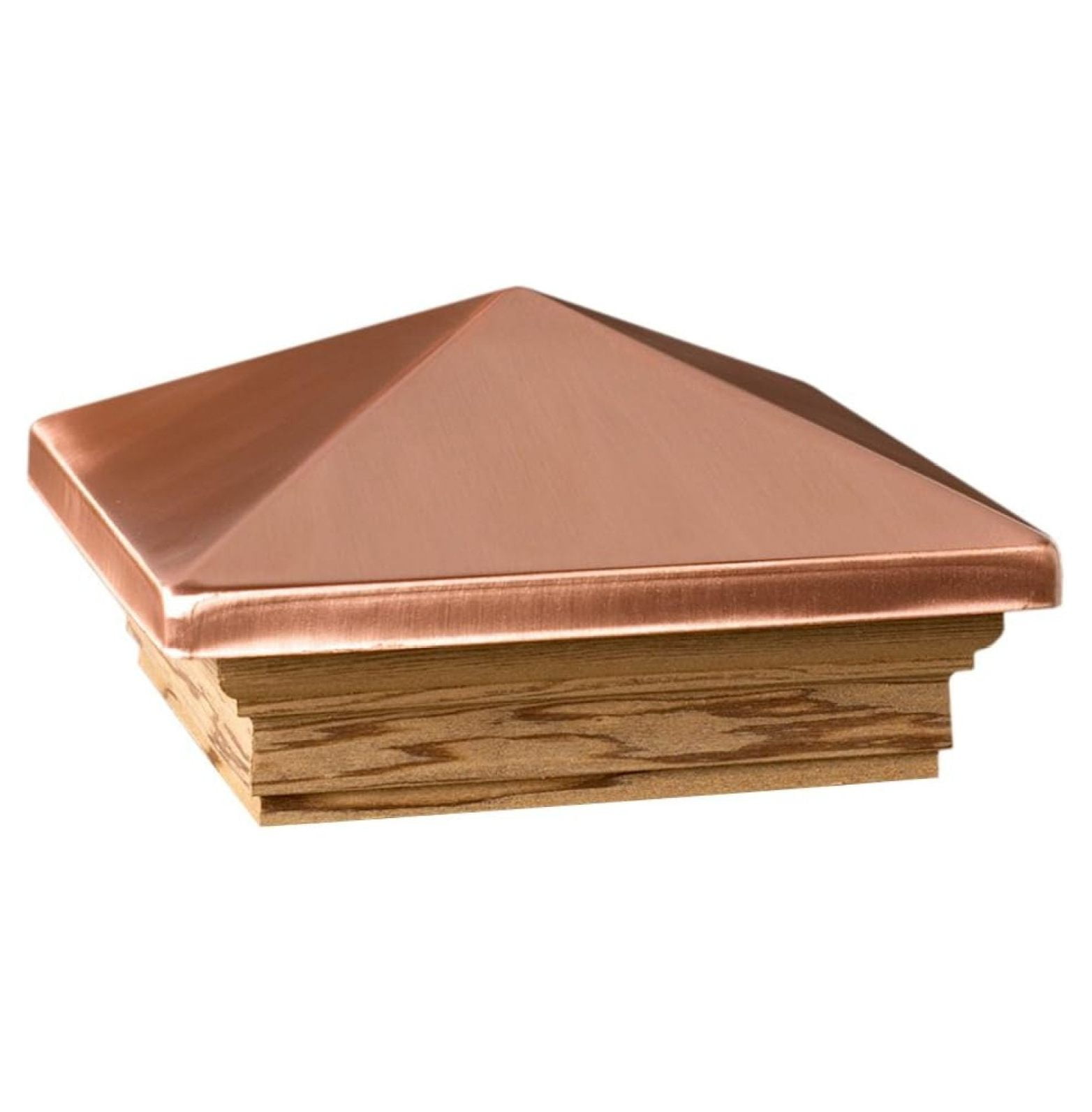 4x4 Copper Post Cap - Victoria High Point Copper Post with Treated Base ...