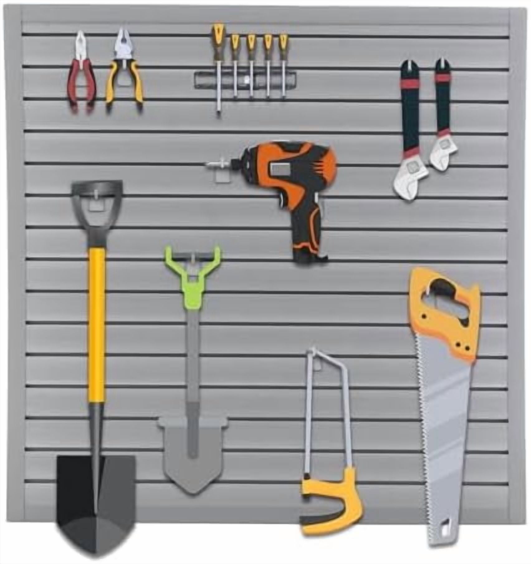 4x4 FT Slat Wall Panel Kit - PVC Garage Wall Organizer System ...