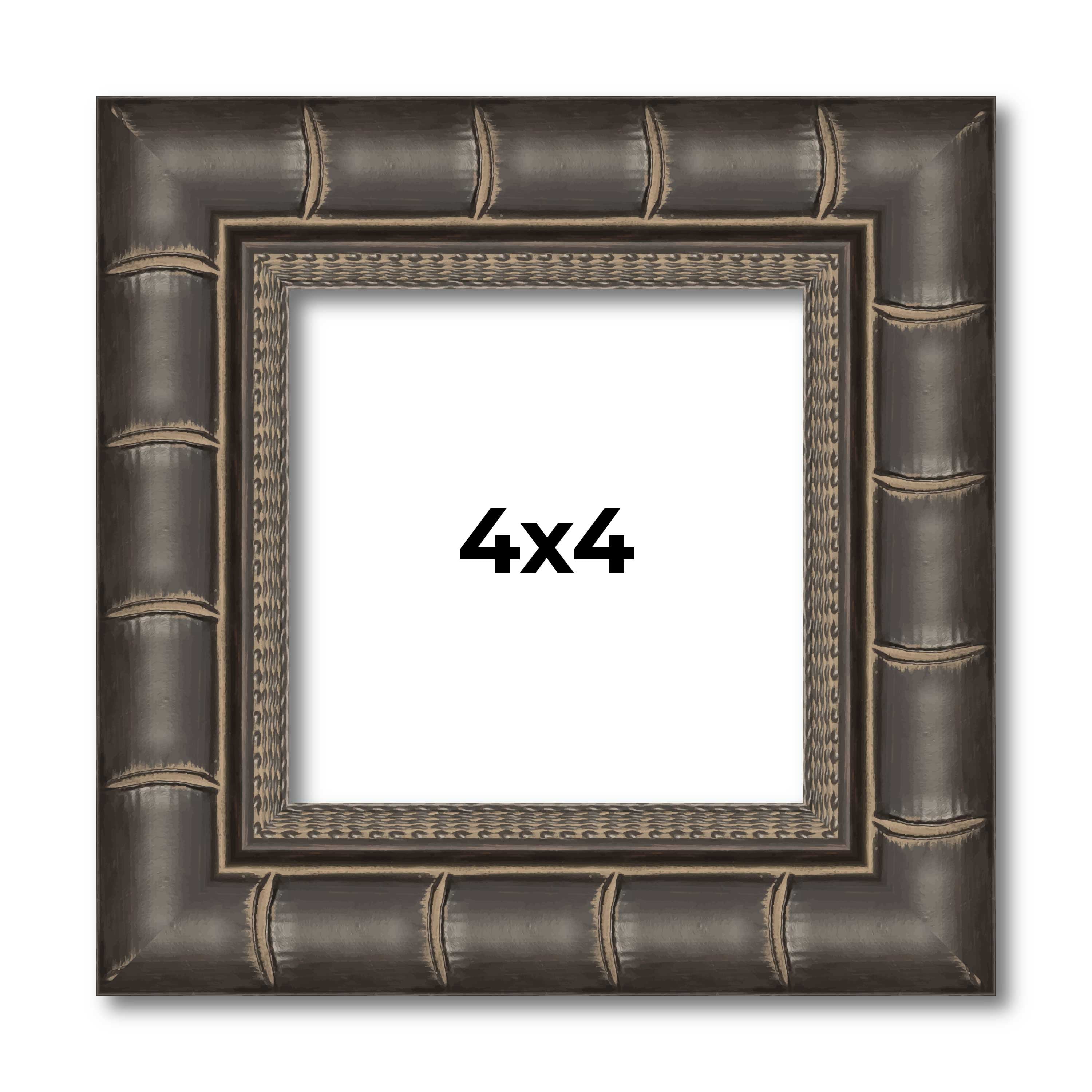 4x4 Frame Black Bamboo Solid Wood Picture Frame Width 1.5 Inches ...