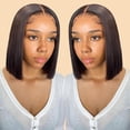 4x4 Glueless Bob Wigs with Lace Closure - Straight Bob Hair Wigs for ...