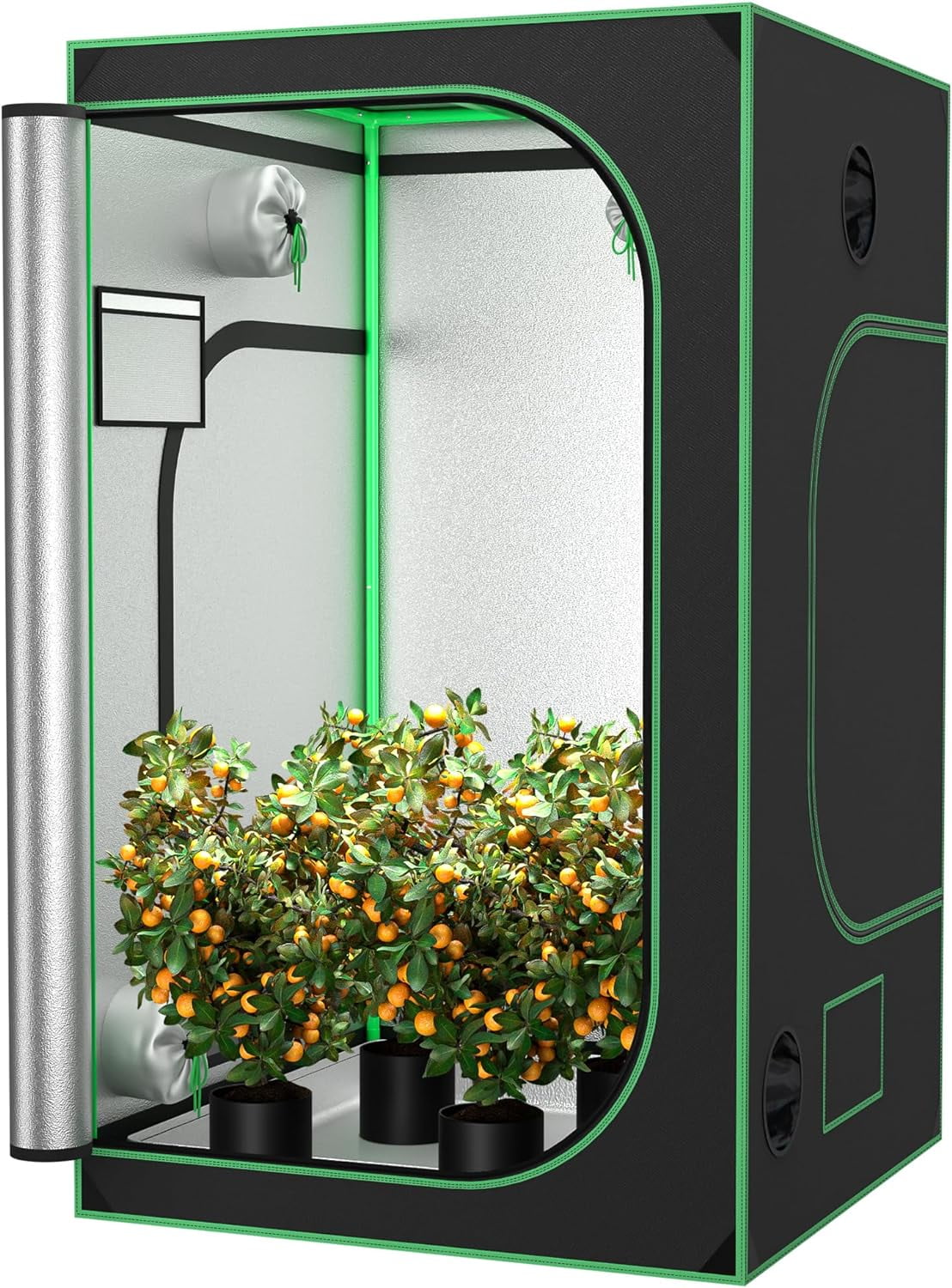 4x4 Grow Tent with Observation Window and Floor Tray, Mylar Hydroponic ...
