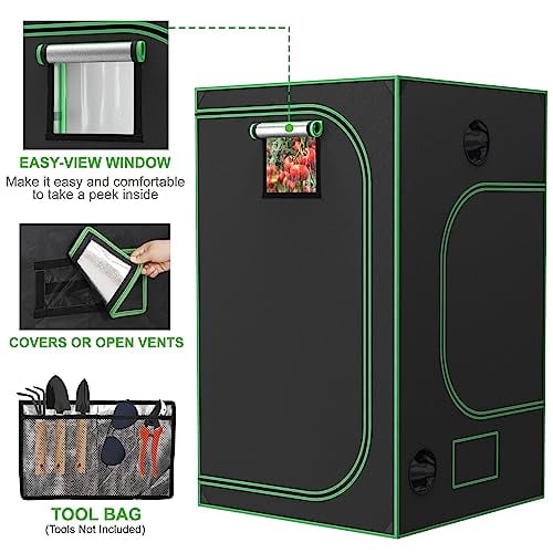 4x4 Grow Tent with Observation Window and Floor Tray, Mylar Hydroponic ...