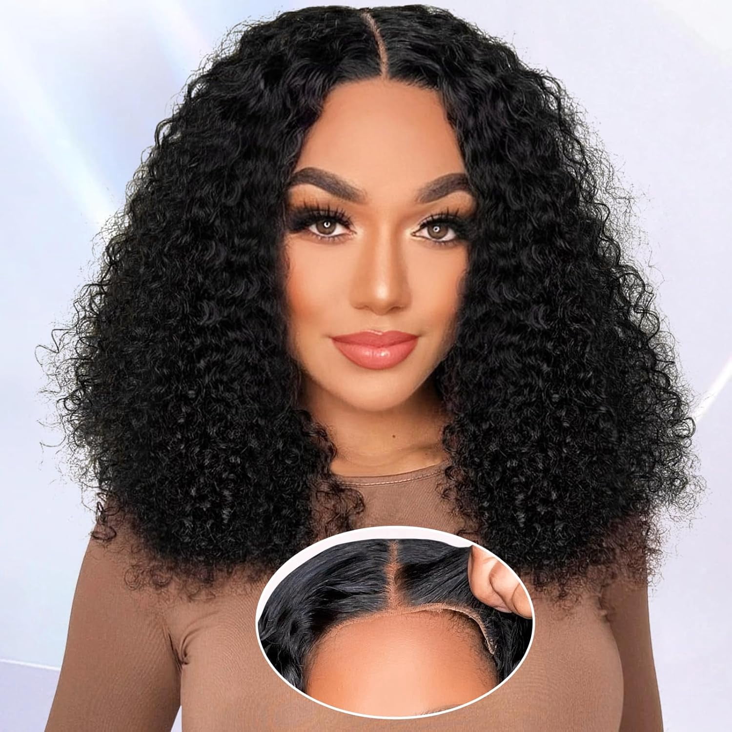 4x4 HD Lace Front Worn Non Adhesive Wig 180% Density Short Straight Bob ...