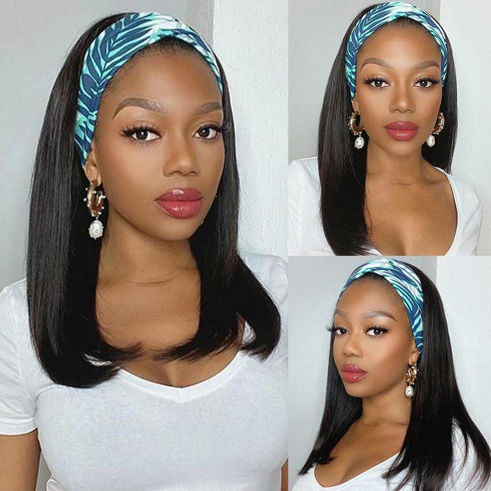 4x4 HD Lace Front Worn Non Adhesive Wig 180% Density Short Straight Bob ...