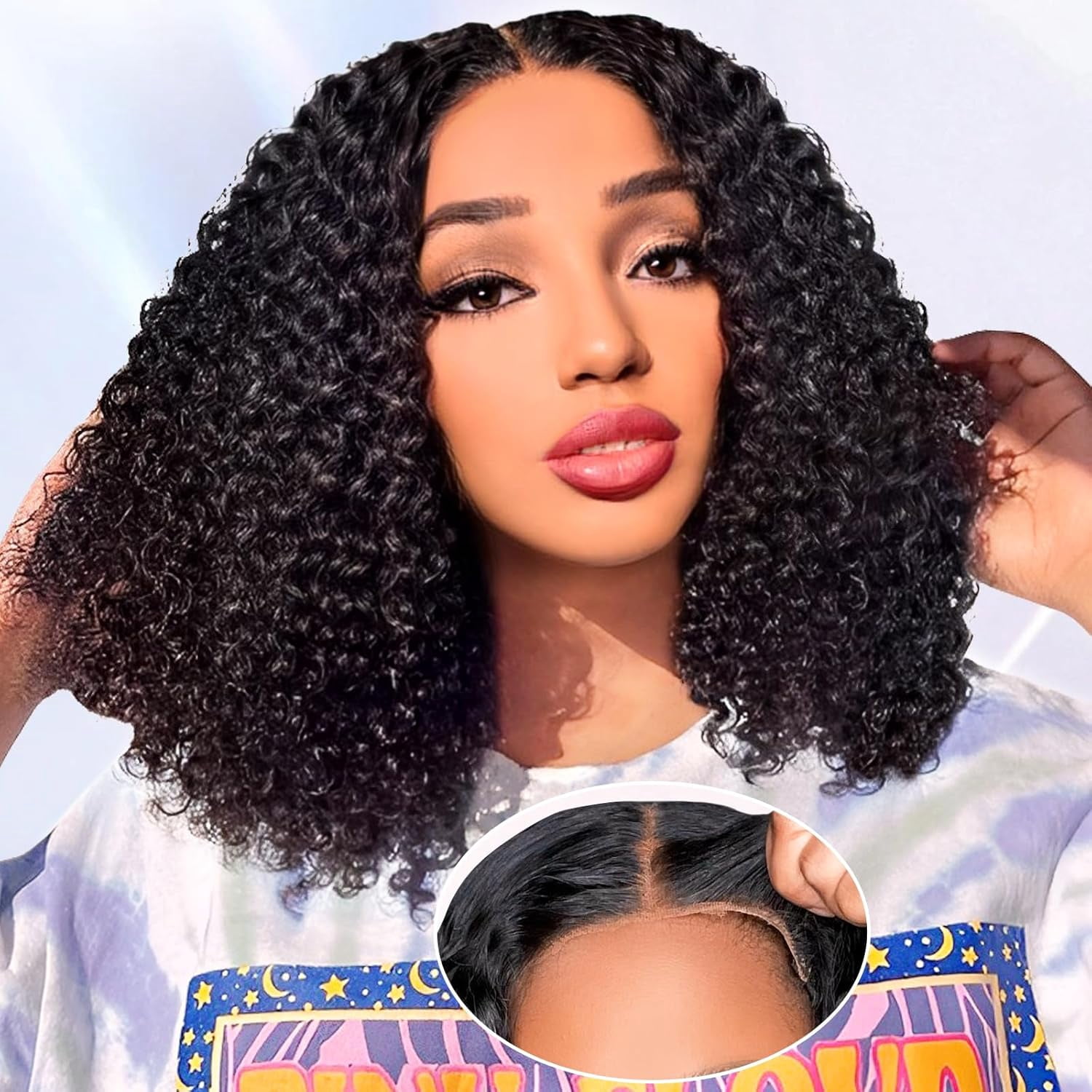 4x4 HD Lace Front Worn Non Adhesive Wig 180% Density Short Straight Bob ...