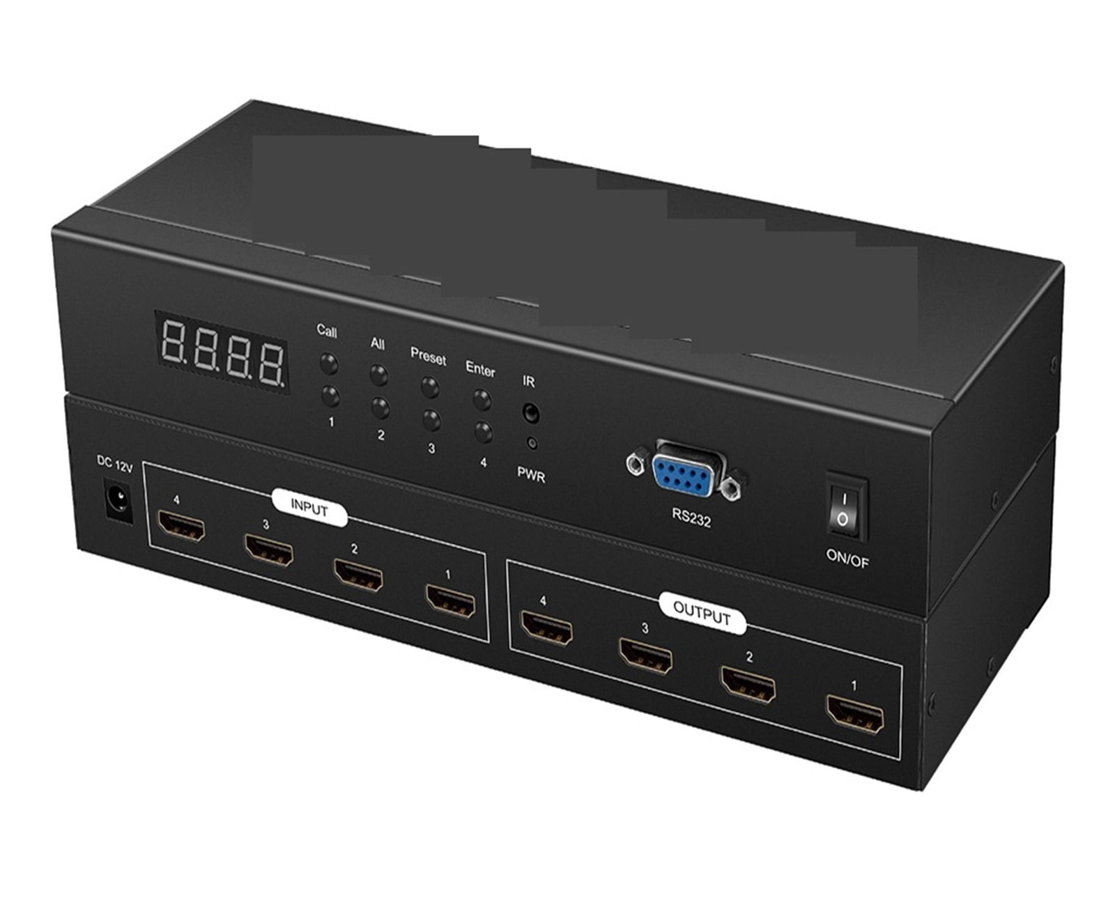 4x4 HMI Matrix Switch 4 In 4 Out 4K@30Hz Rack Mount Switcher & Splitter ...