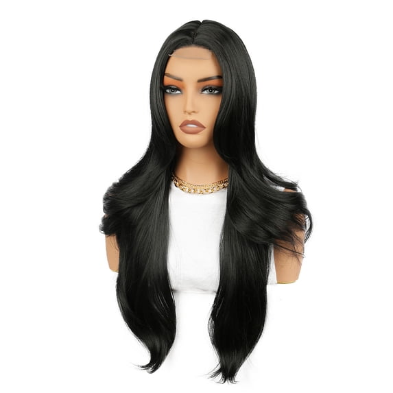 4x4 Hand-Woven Black Long Curly Hair Wig for Women - Comfortable ...