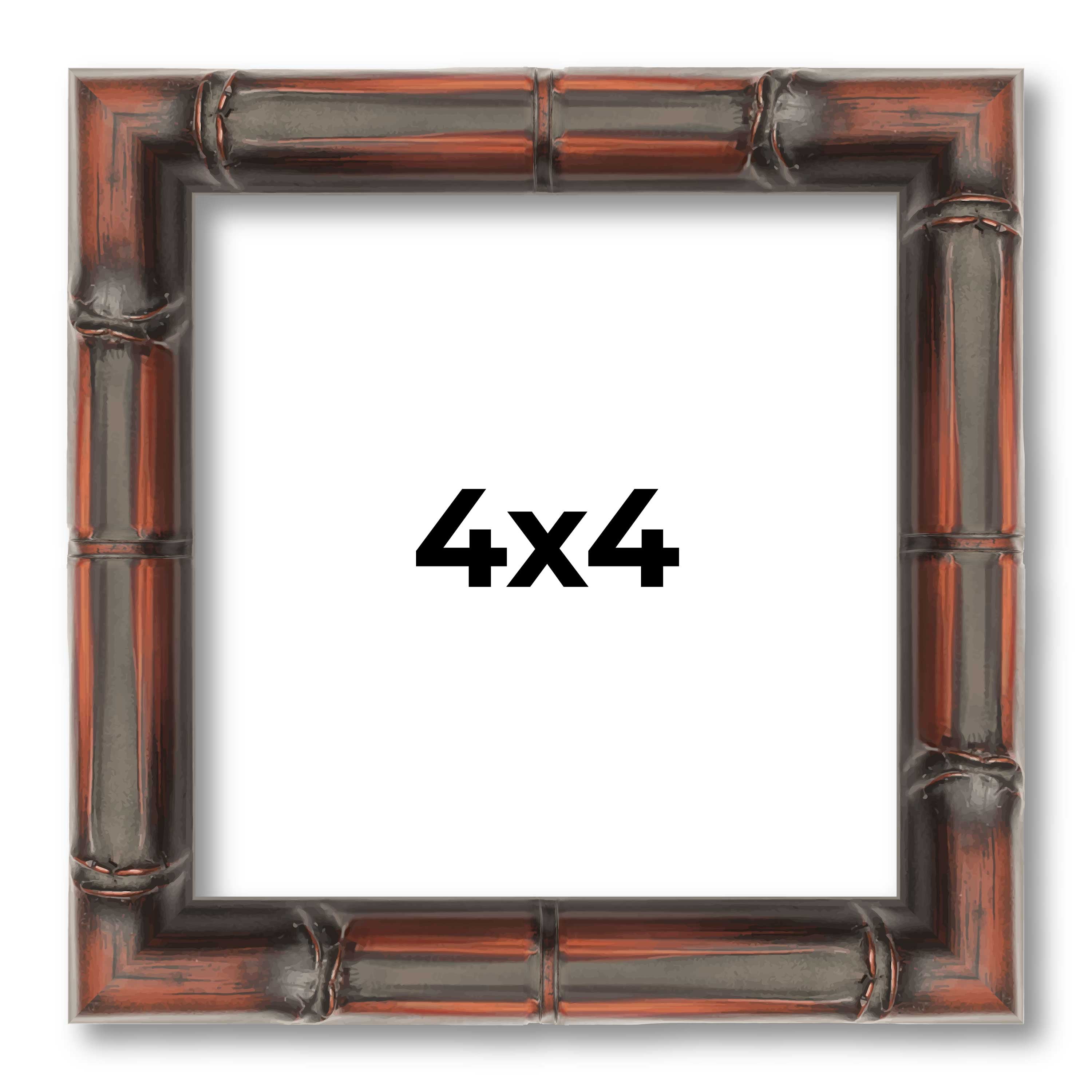 4x4 IN Frame Brown Bamboo with Dark Coffee/Walnut Finish | Solid Wood ...