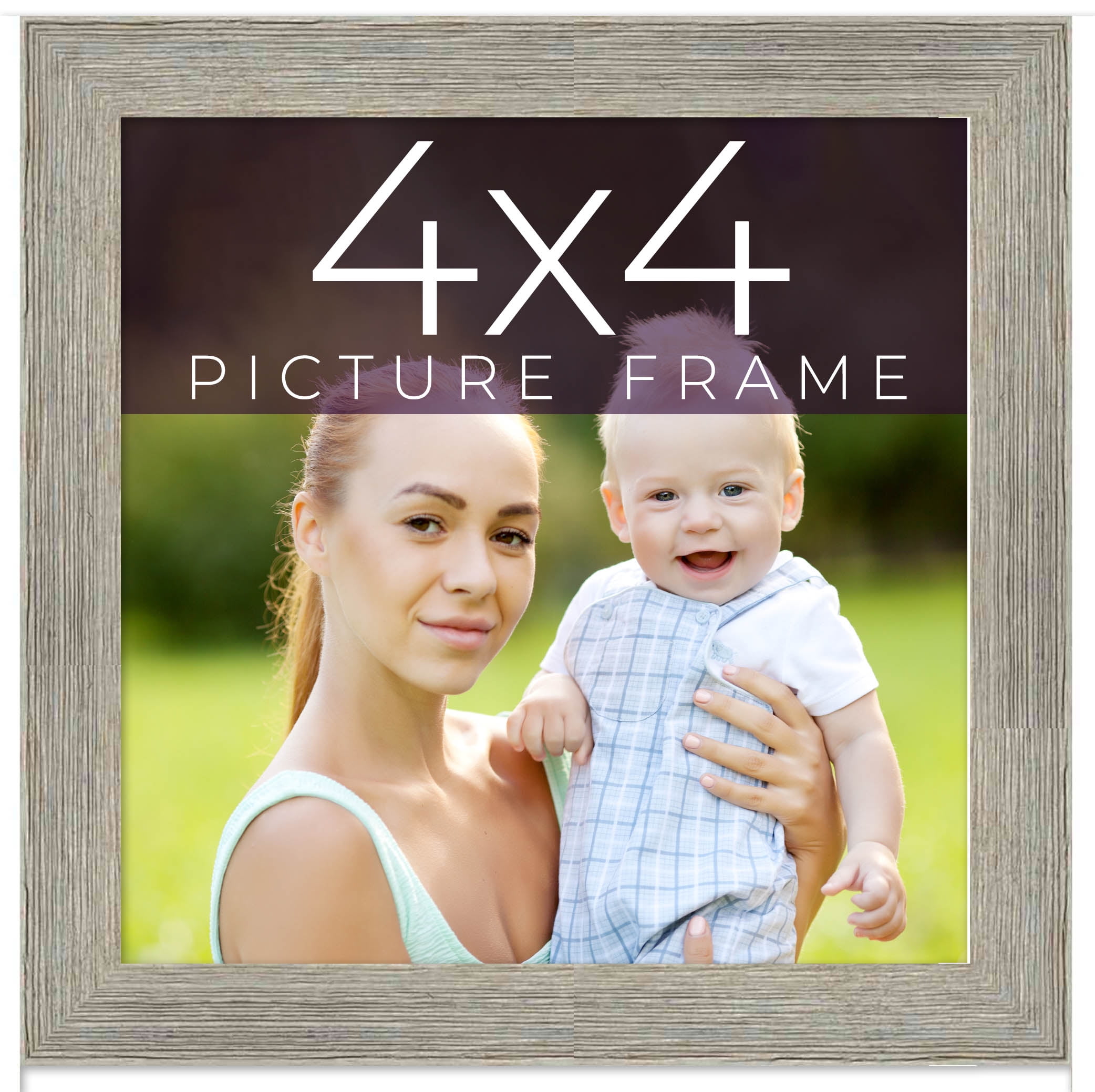 4x4 IN Frame Grey Real Wood Picture Frame Width 1.5 Inches | Interior ...