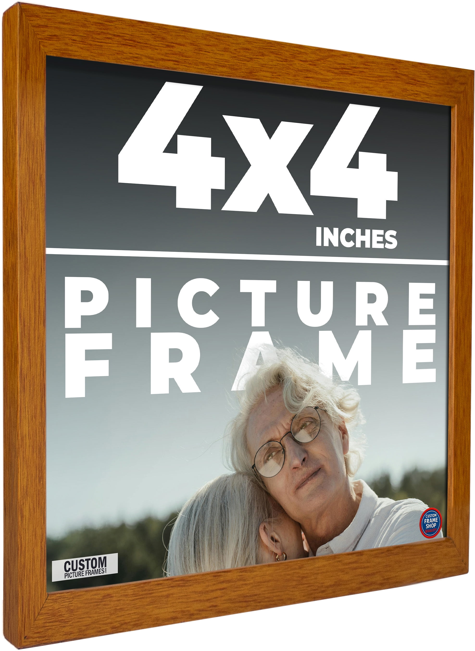 4x4 In Honey Brown Real Wood Picture Frame Width 0.75 inches | Interior ...